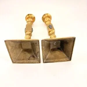 Accents | Vintage Brass Candlestick Holders Pair Grape Motif Square ...